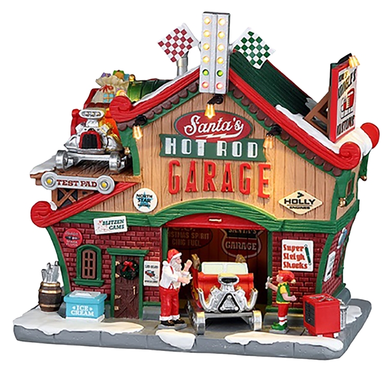 LEMAX - Lemax 25863 Santa Hot Rod Garage, 4.5 V 4 Pack #VORG4919601 ...