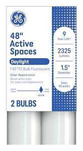 G.E. GE 93130677 Tube Light Bulb, 40 W, T12 Linear Lamp, G13 Bi-Pin ...